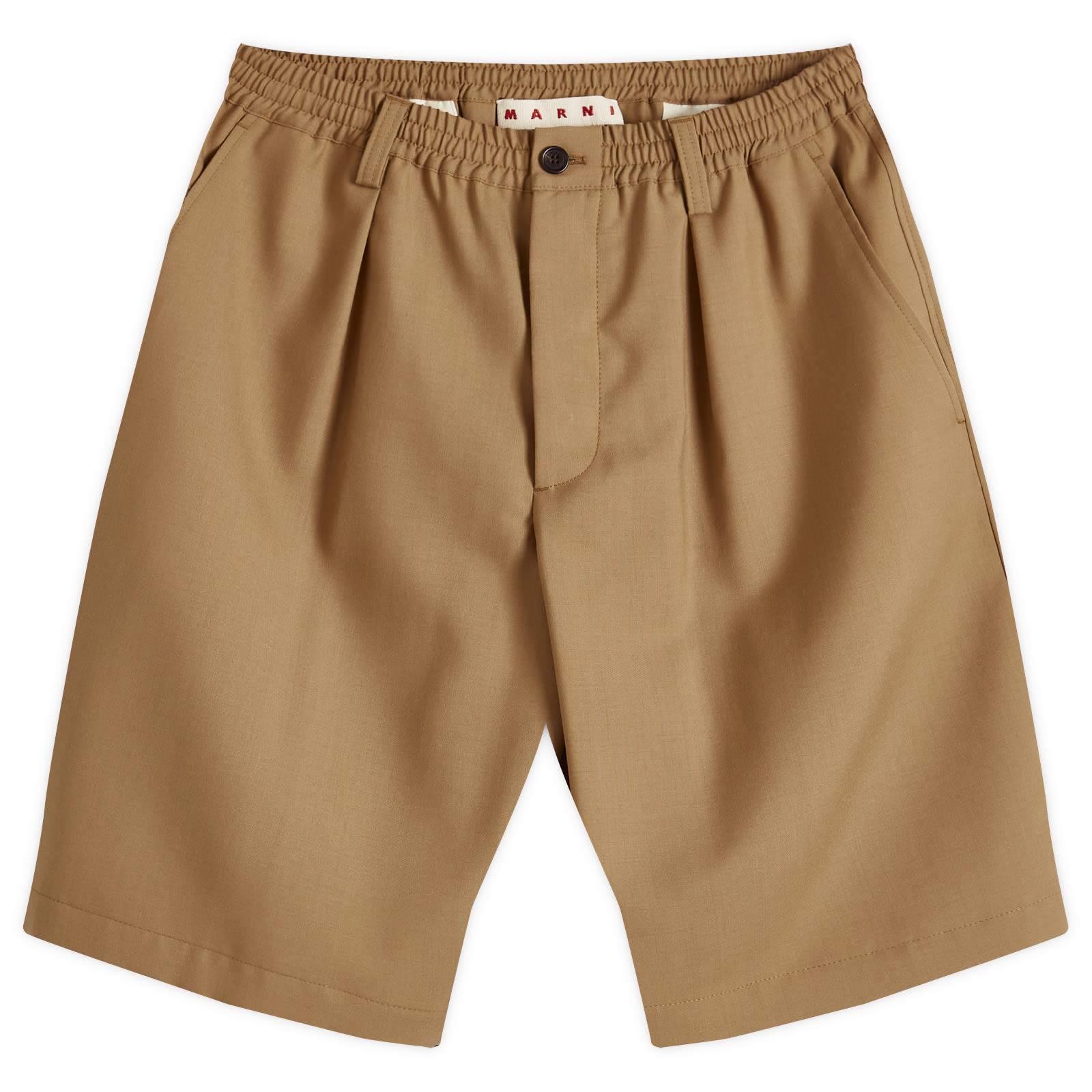 Marni Single Pleat Wool Shorts Biscuit | END. (US)