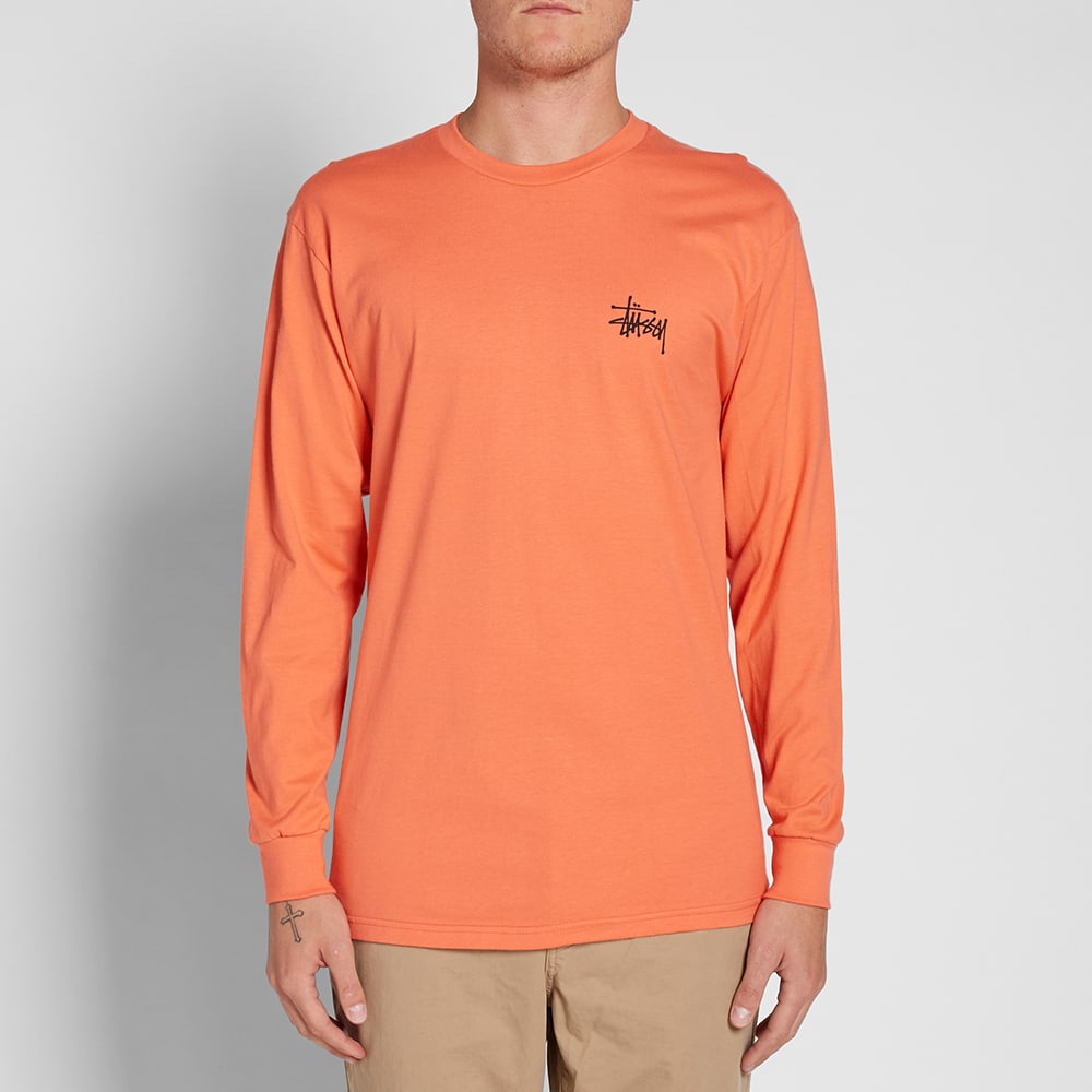 Stussy Long Sleeve Basic Tee Coral | END. (AU)