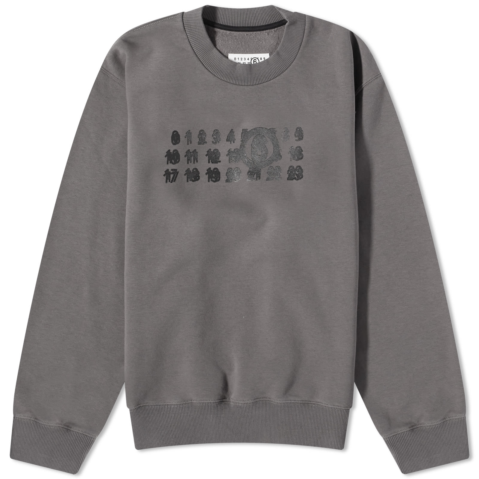 MM6 Maison Margiela Triple Logo Crew Sweat Grey | END. (GB)
