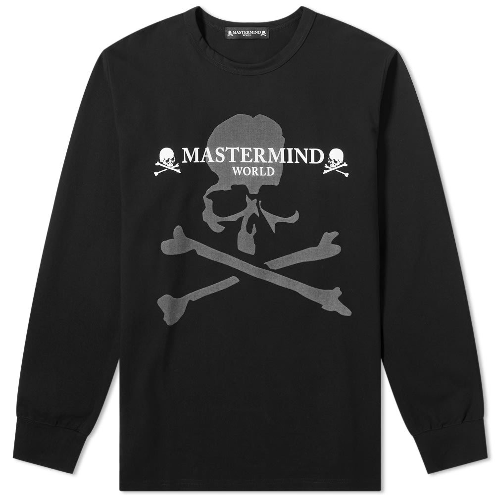 MASTERMIND WORLD Reflective Skull Logo Long Sleeve T-Shirt Black | END.