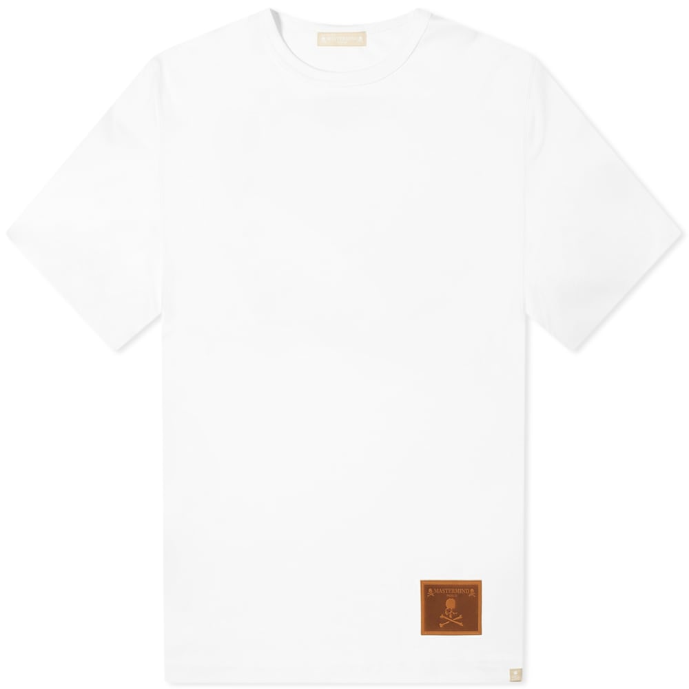 MASTERMIND WORLD Leather Patch Logo T-Shirt White | END. (GB)