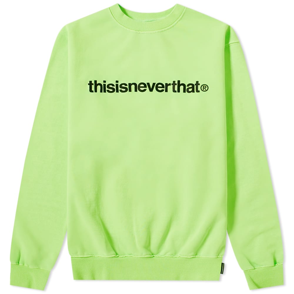 thisisneverthat T-Logo Crew Sweat Neon Green | END.