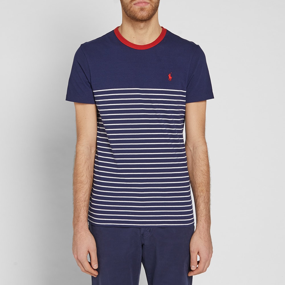 Polo Ralph Lauren Stripe Tee Newport Navy & Red | END.