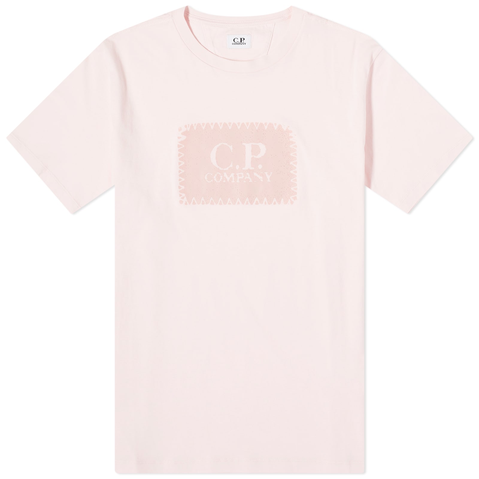 C.P. Company 30/1 Jersey Label Style Logo T-Shirt Heavenly Pink | END. (GB)