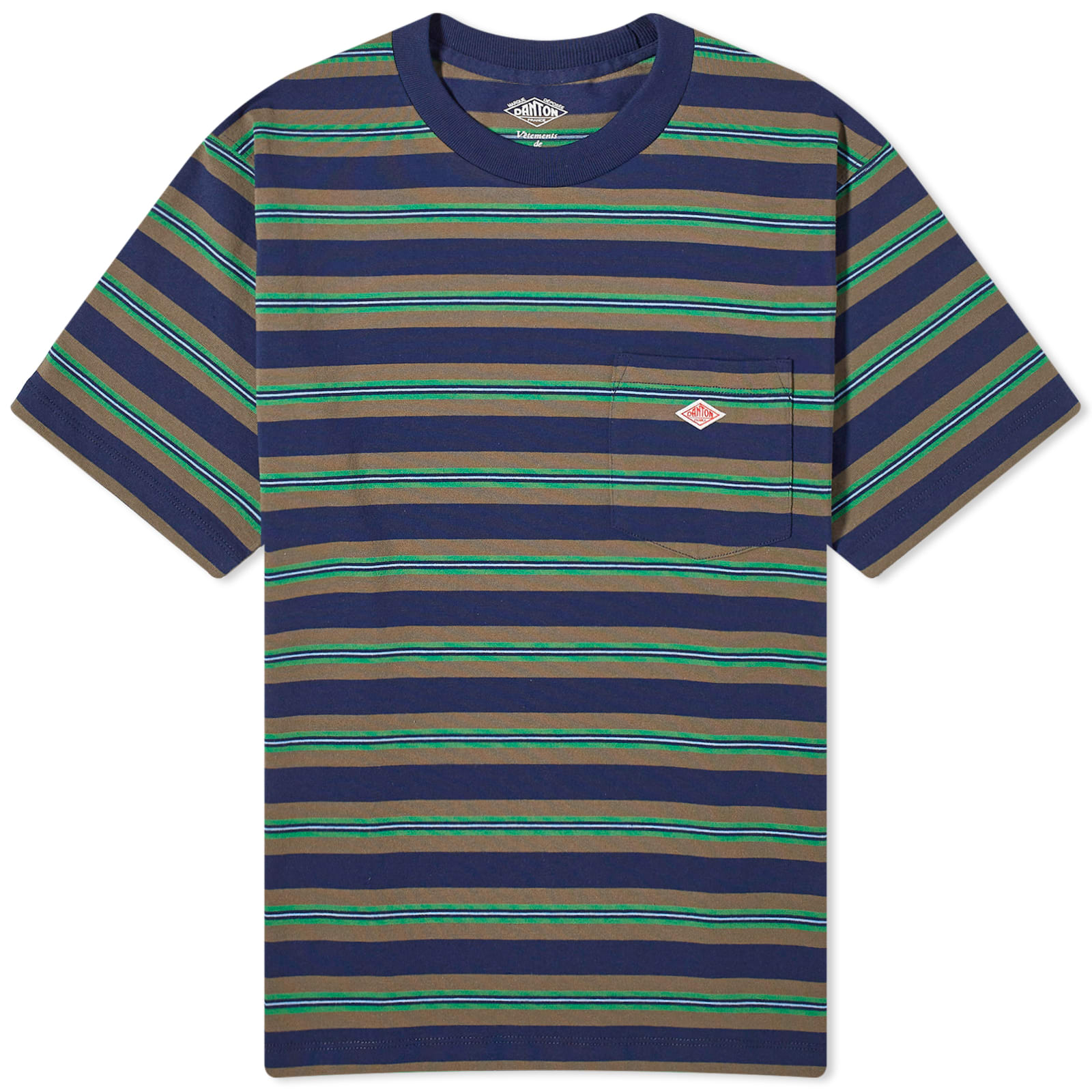 Danton Stripe Pocket T-Shirt Navy & Light Green | END. (US)