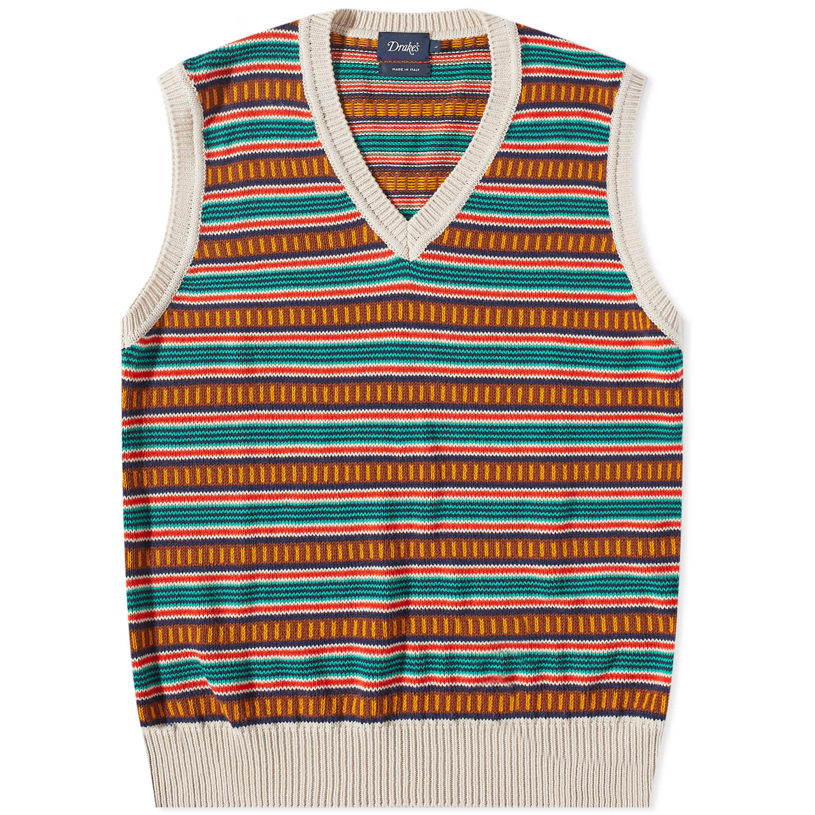 Drake's Western Knit Vest Natural | END. (US)