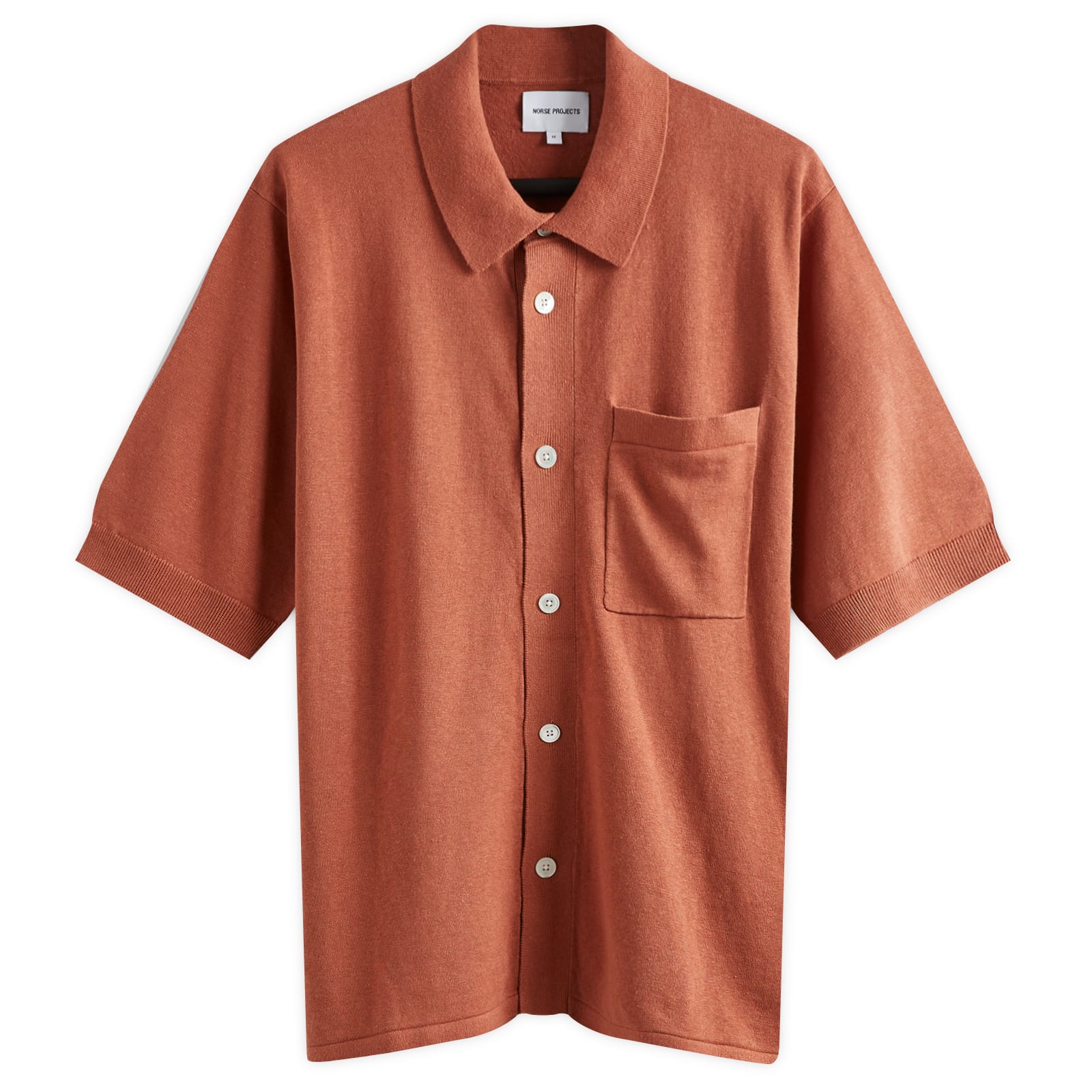 Norse Projects Rollo Full Button Knit Polo Red Clay | END. (GB)