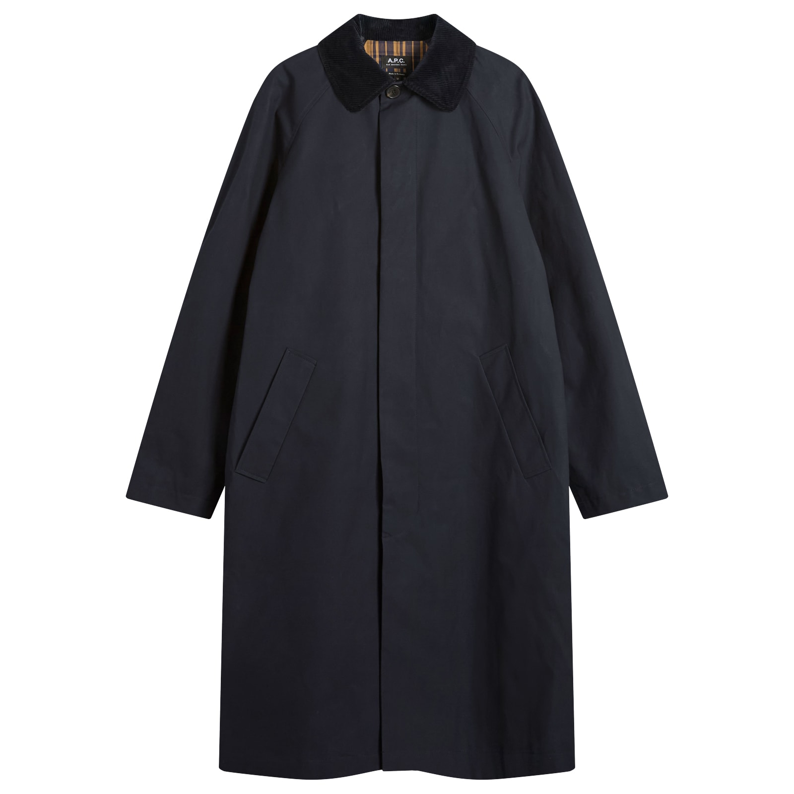 A.P.C. Gaspard Waxed Cotton Canvas Mac Dark Navy | END. (US)
