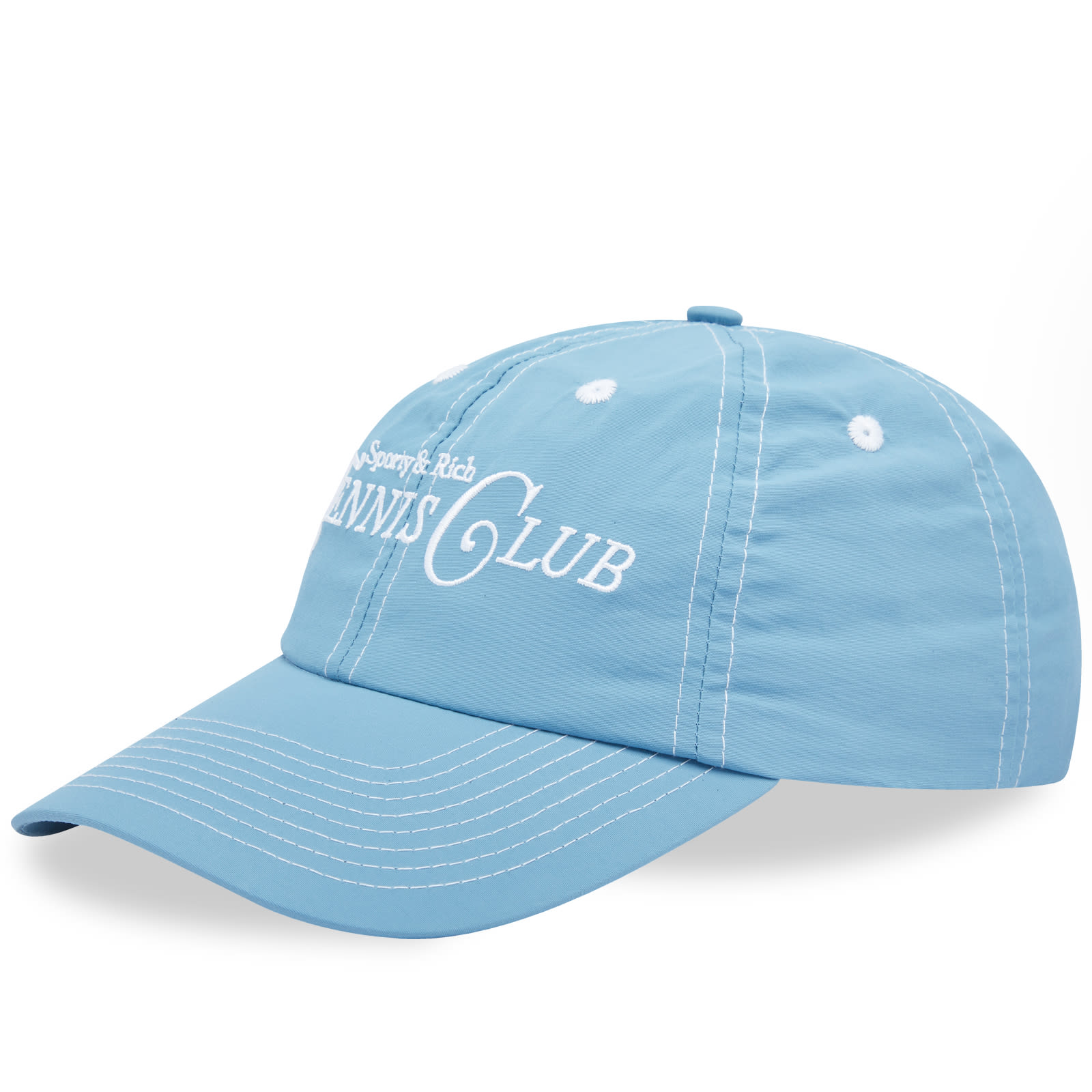 Sporty & Rich Rizzoli Tennis Nylon Cap Washed Hydrangea & White | END. (GB)