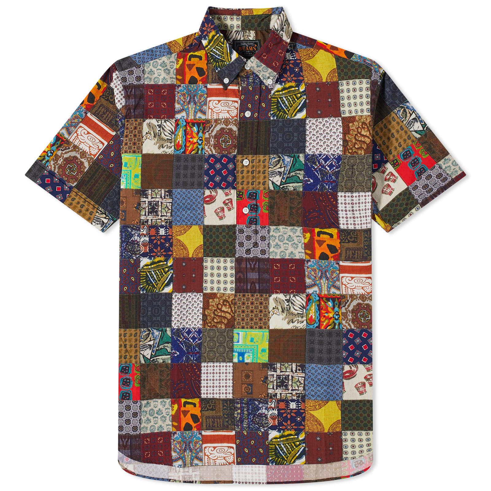 Beams Plus BD Pullover Short Sleeve Dobby Shirt Multi | END. (US)