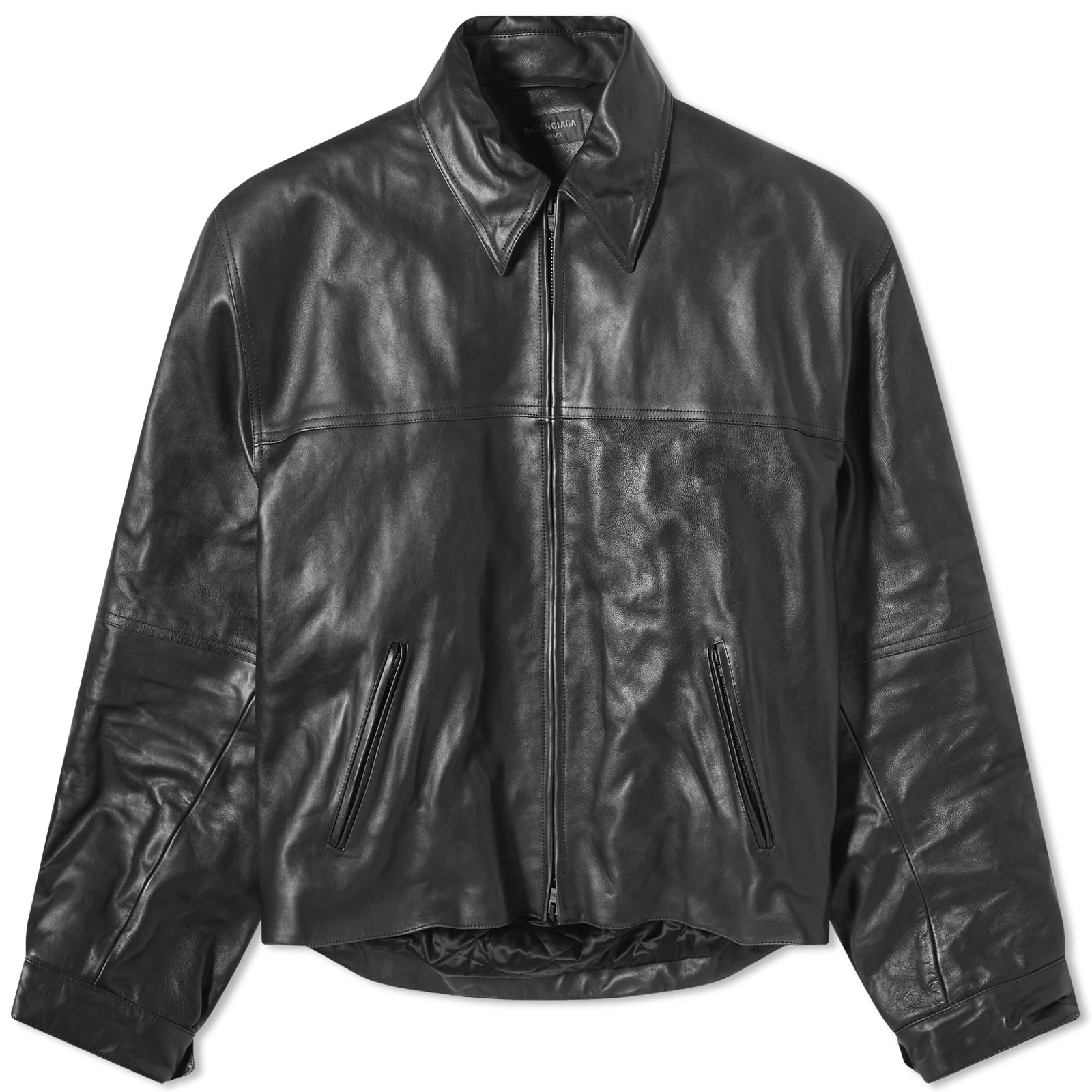 Balenciaga Runway Cocoon Leather Jacket Black | END. (HK)