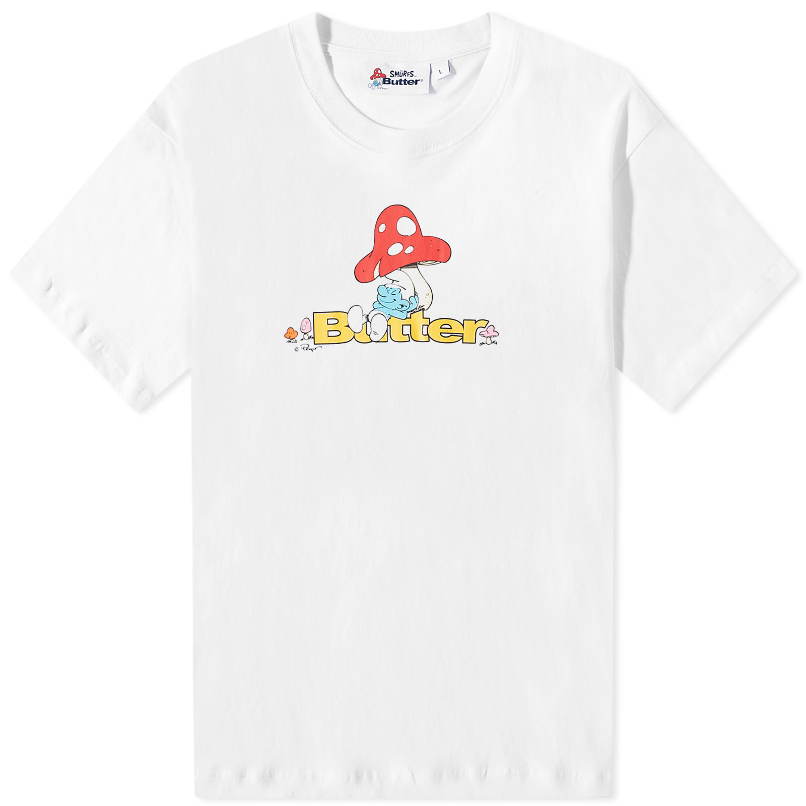 Butter Goods x The Smurfs Lazy Logo T-Shirt White | END. (SG)