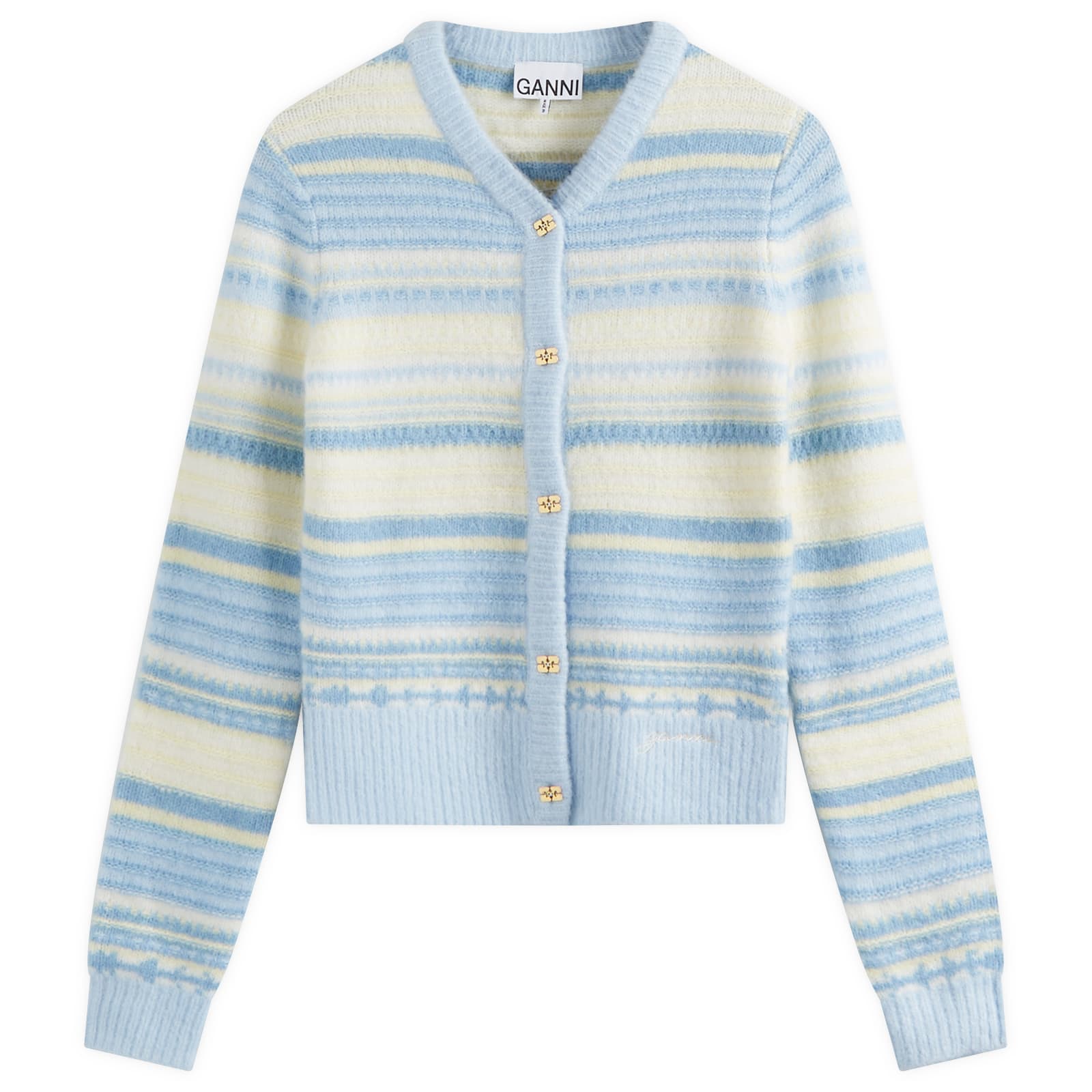 GANNI Stripe Cardigan Skyway | END. (US)
