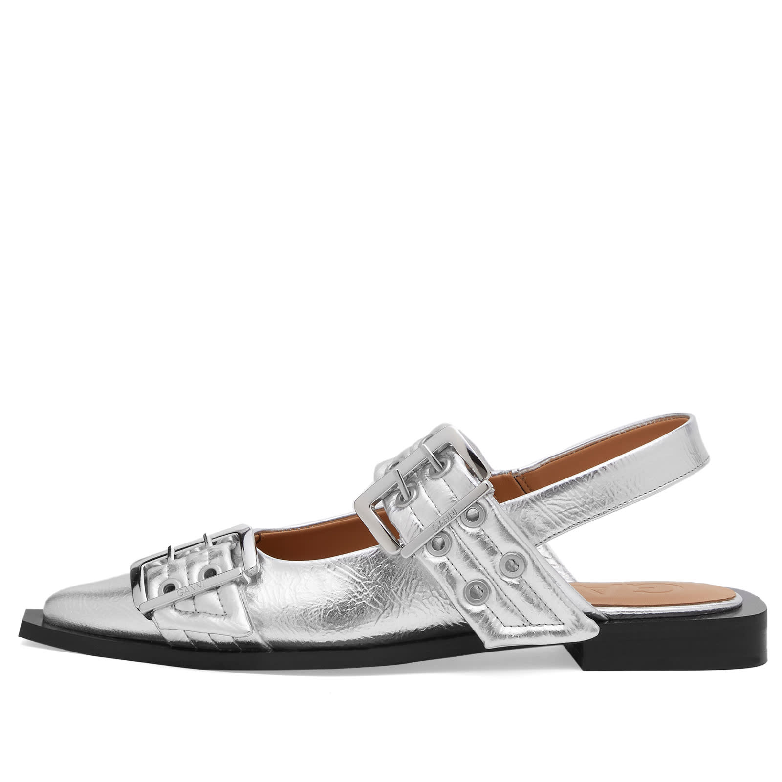 GANNI Ballerina Shoe Silver | END. (US)