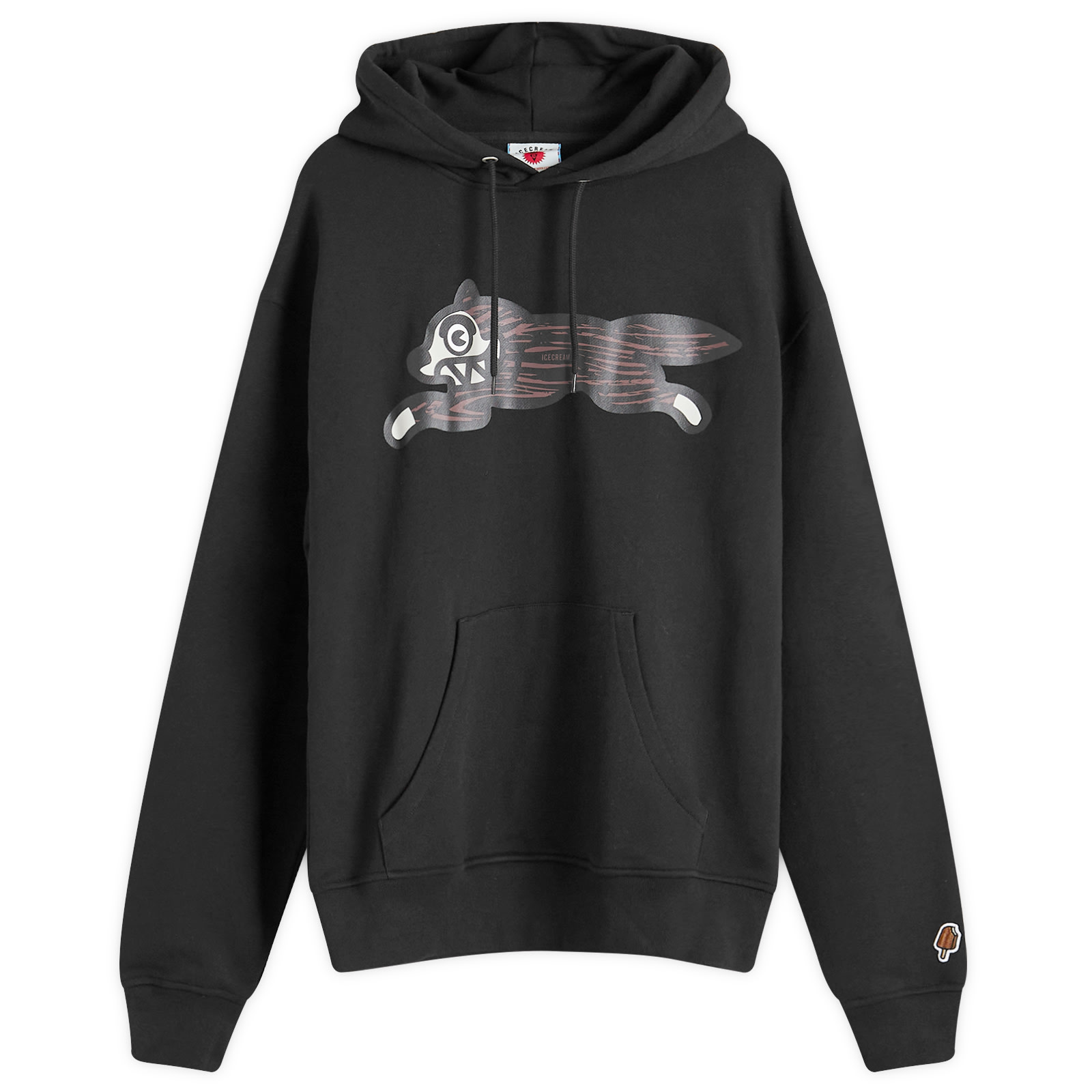 ICECREAM Woodgrain Running Dog Popover Hoodie Black | END. (GB)