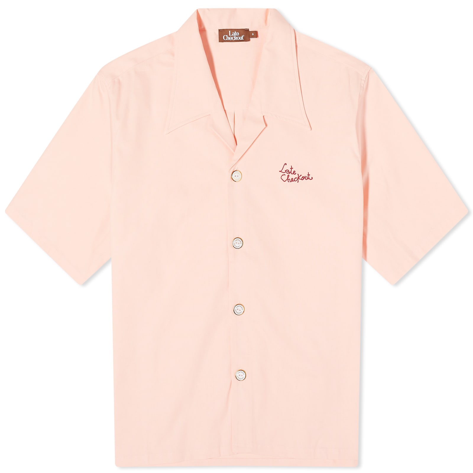 Late Checkout Embroidered Vacation Shirt Pink | END. (GB)