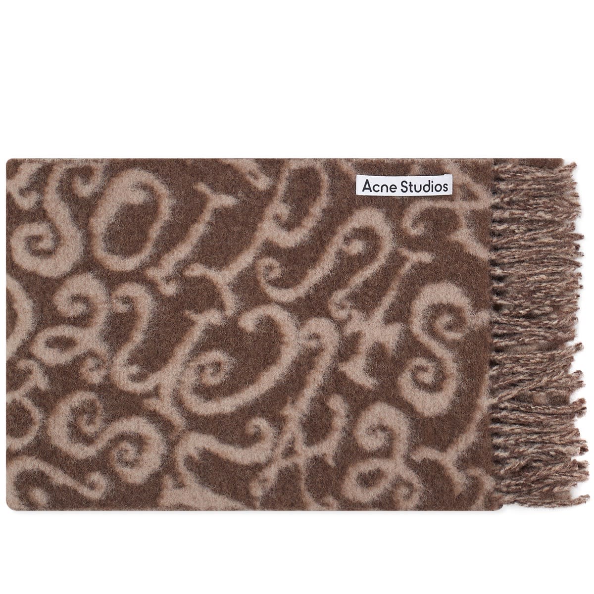 Acne Studios Volf Monogram Scarf Brown & Beige | END. (KR)