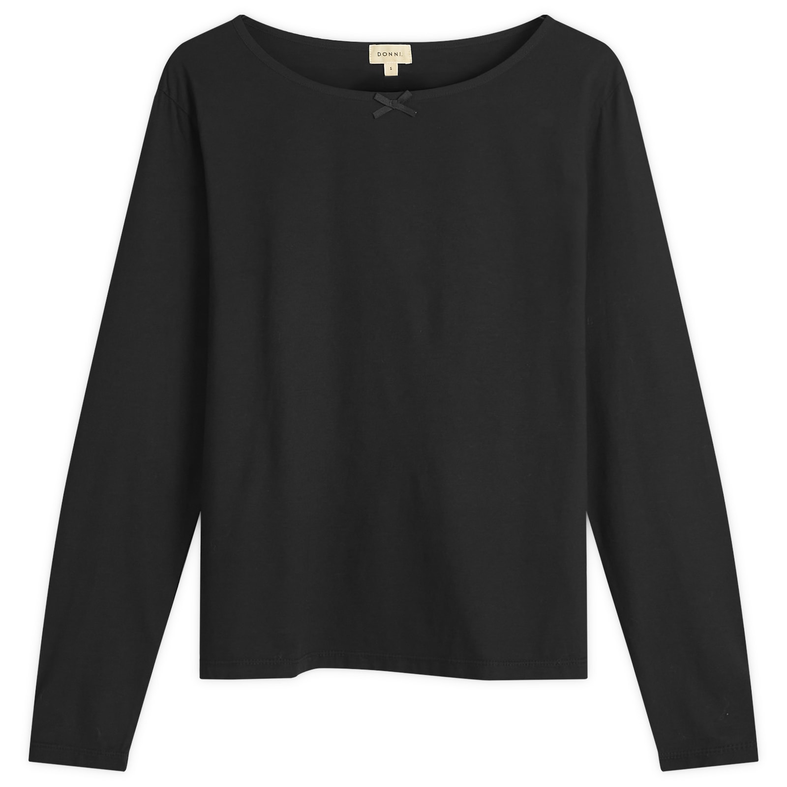 Donni. Jersey Bow Long Sleeve Top Jet | END. (KR)
