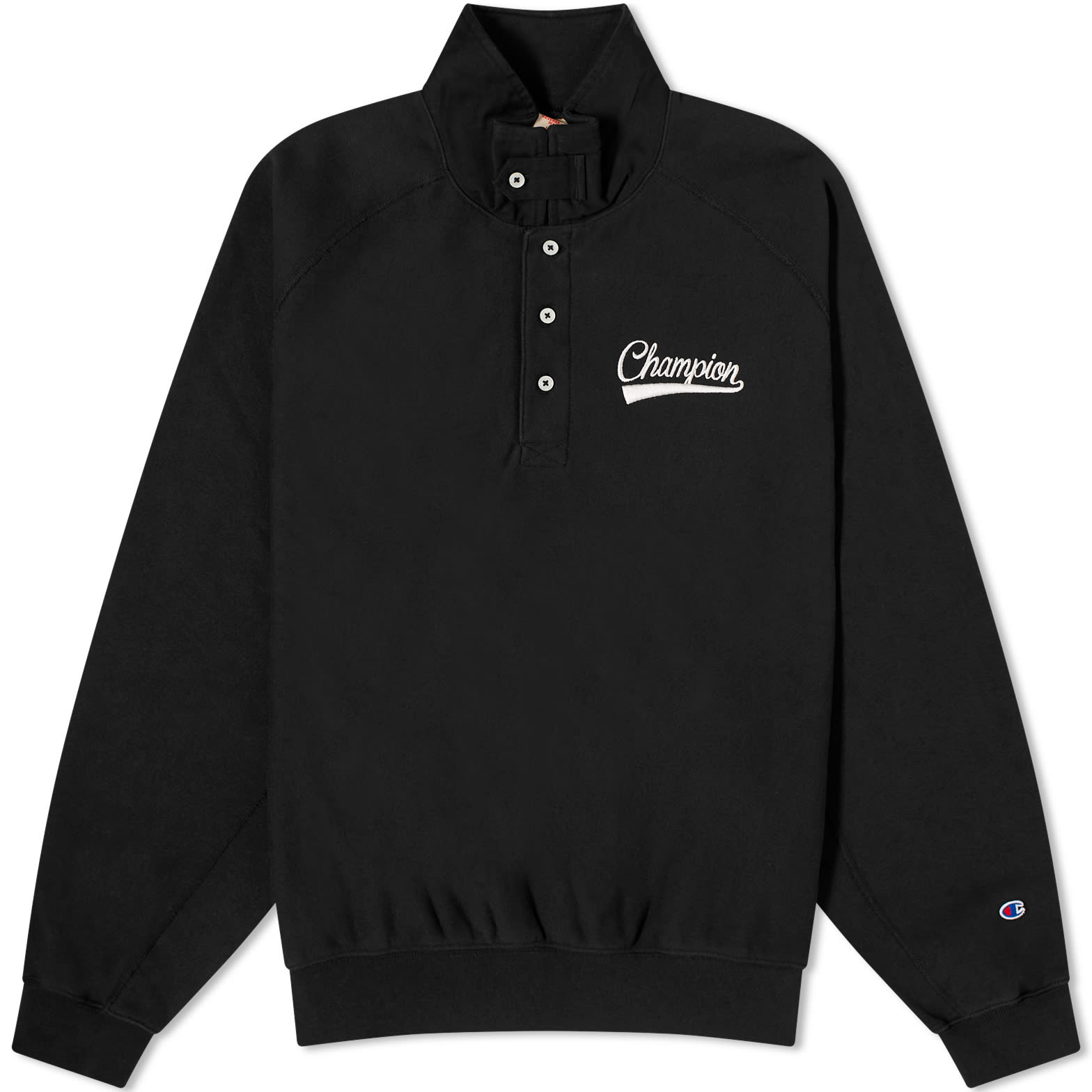 Champion Reverse Weave Button Collar Sweat Black | END. (GB)