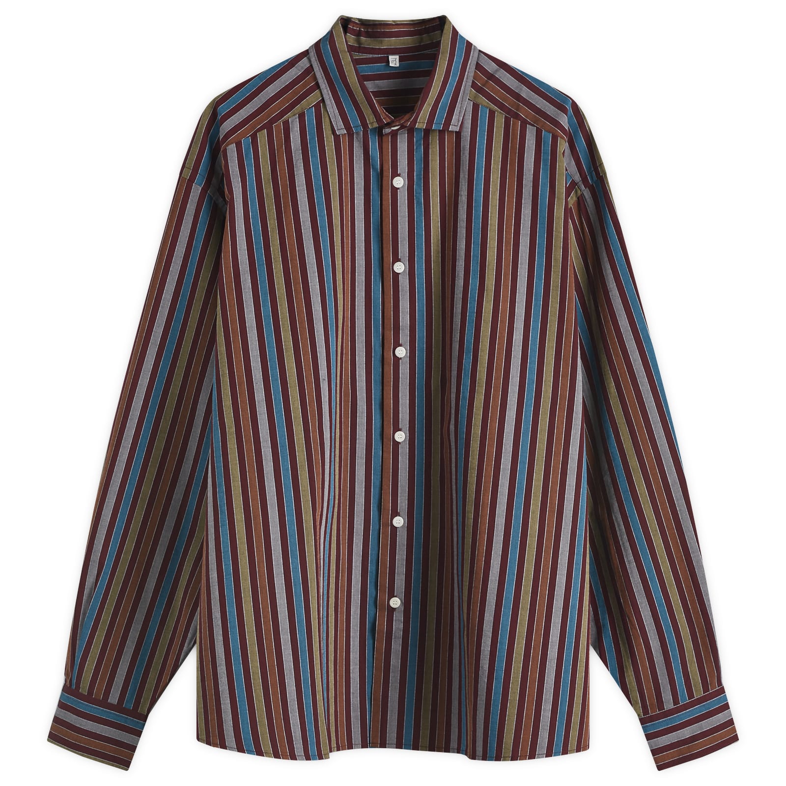 Baserange Claude Stripe Shirt Maroon Multi Stripe | END. (KR)