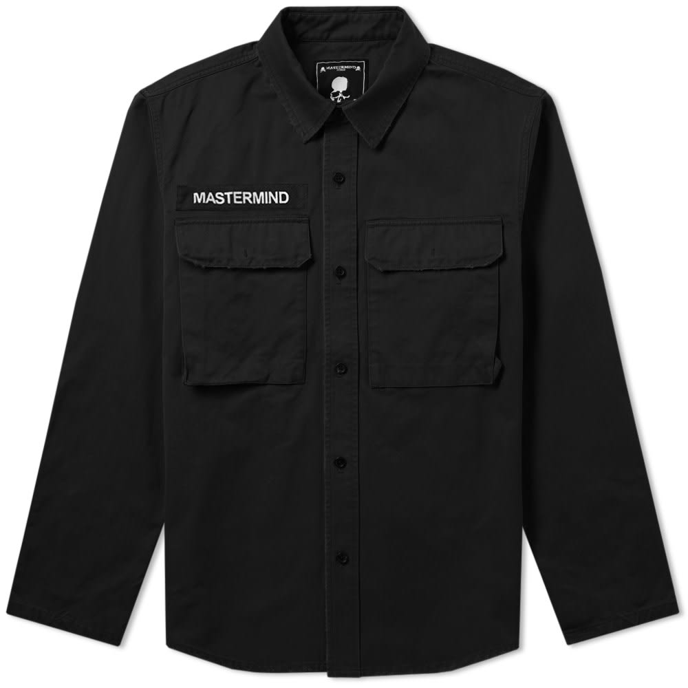 MASTERMIND WORLD Embroidered Skull Military Shirt Jacket Black | END. (US)