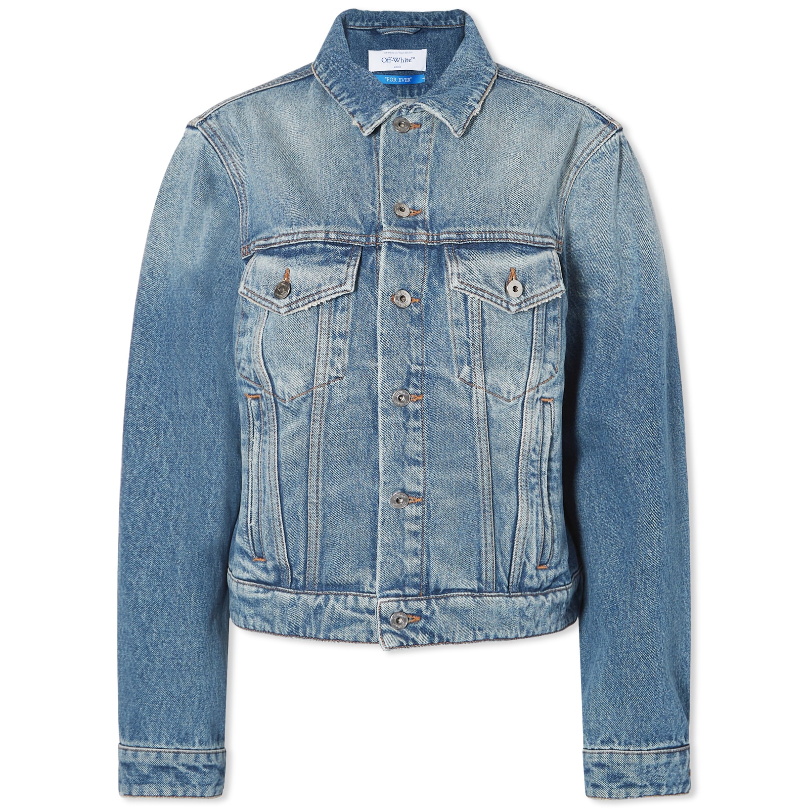 Off-White Strap Detail Denim Jacket Blue | END.