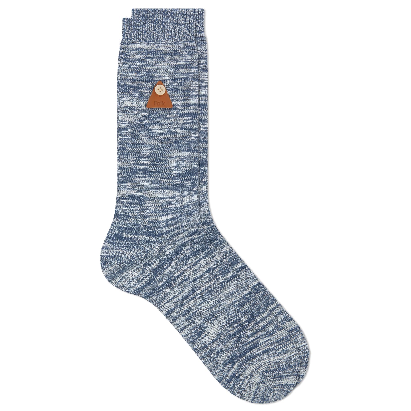 Folk Melange Socks Ecru & Soft Blue Mix | END. (US)