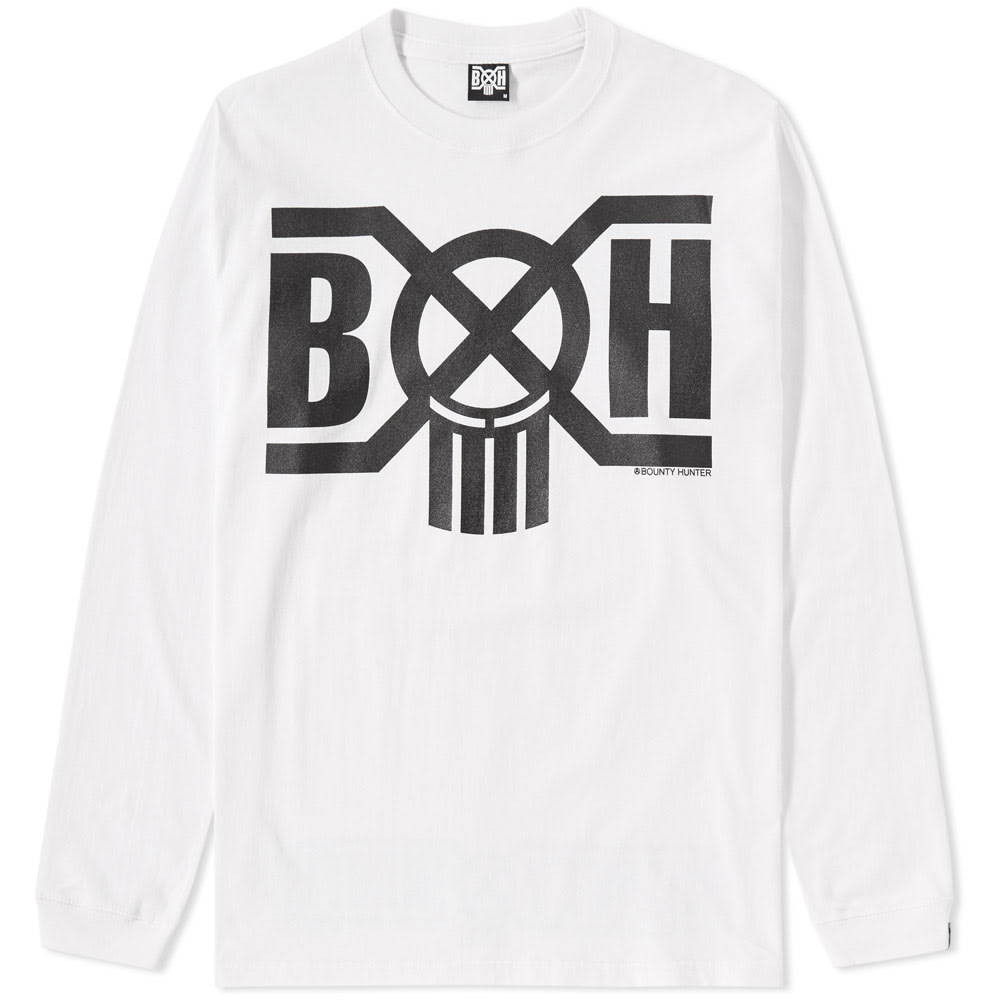 Bounty Hunter Long Sleeve Logo Tee White | END. (GB)