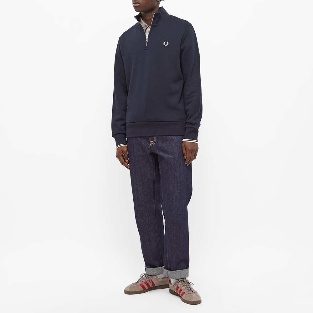 Fred Perry Quarter Zip Sweat Navy | END. (KR)