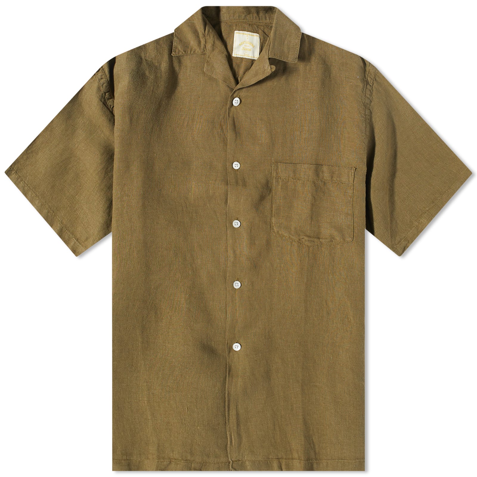Portuguese Flannel Linen Camp Vacation Shirt Olive | END.