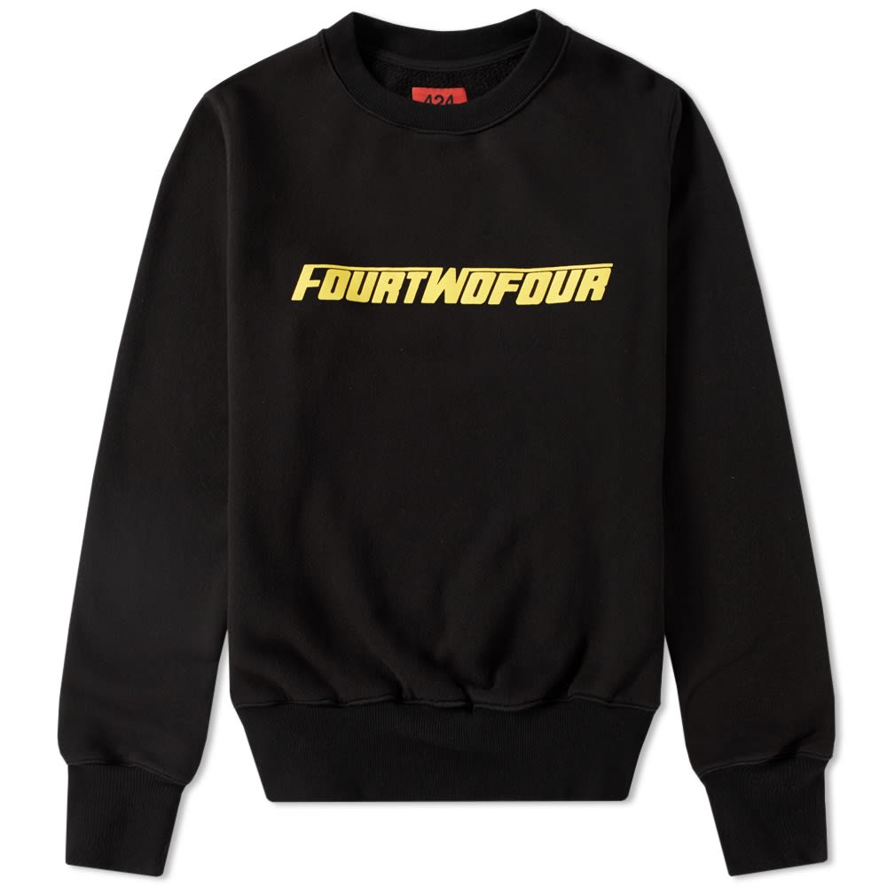 424 FourTwoFour Crew Sweat Black & Yellow | END. (UK)