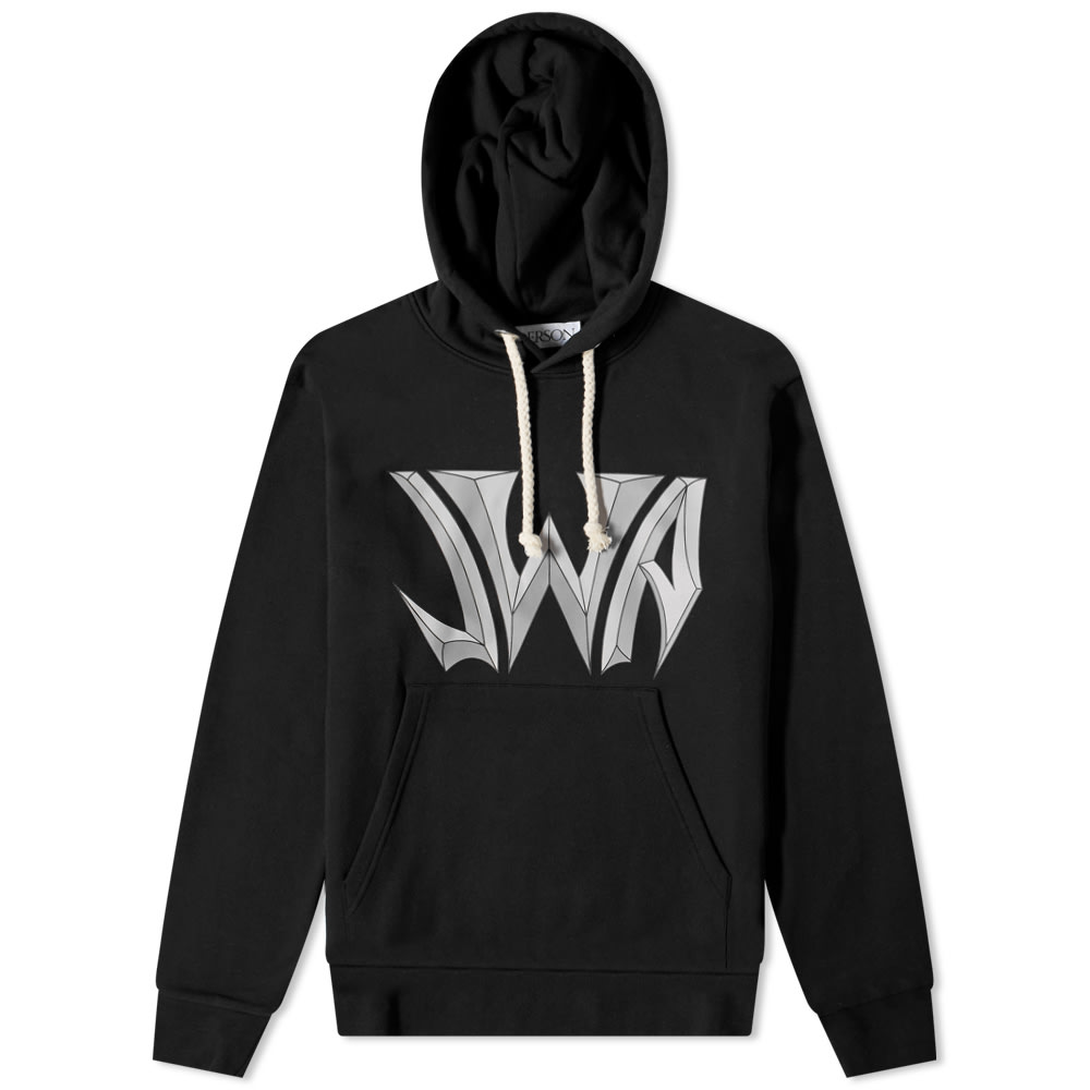 JW Anderson Gothic Logo Popover Hoodie Black | END. (US)