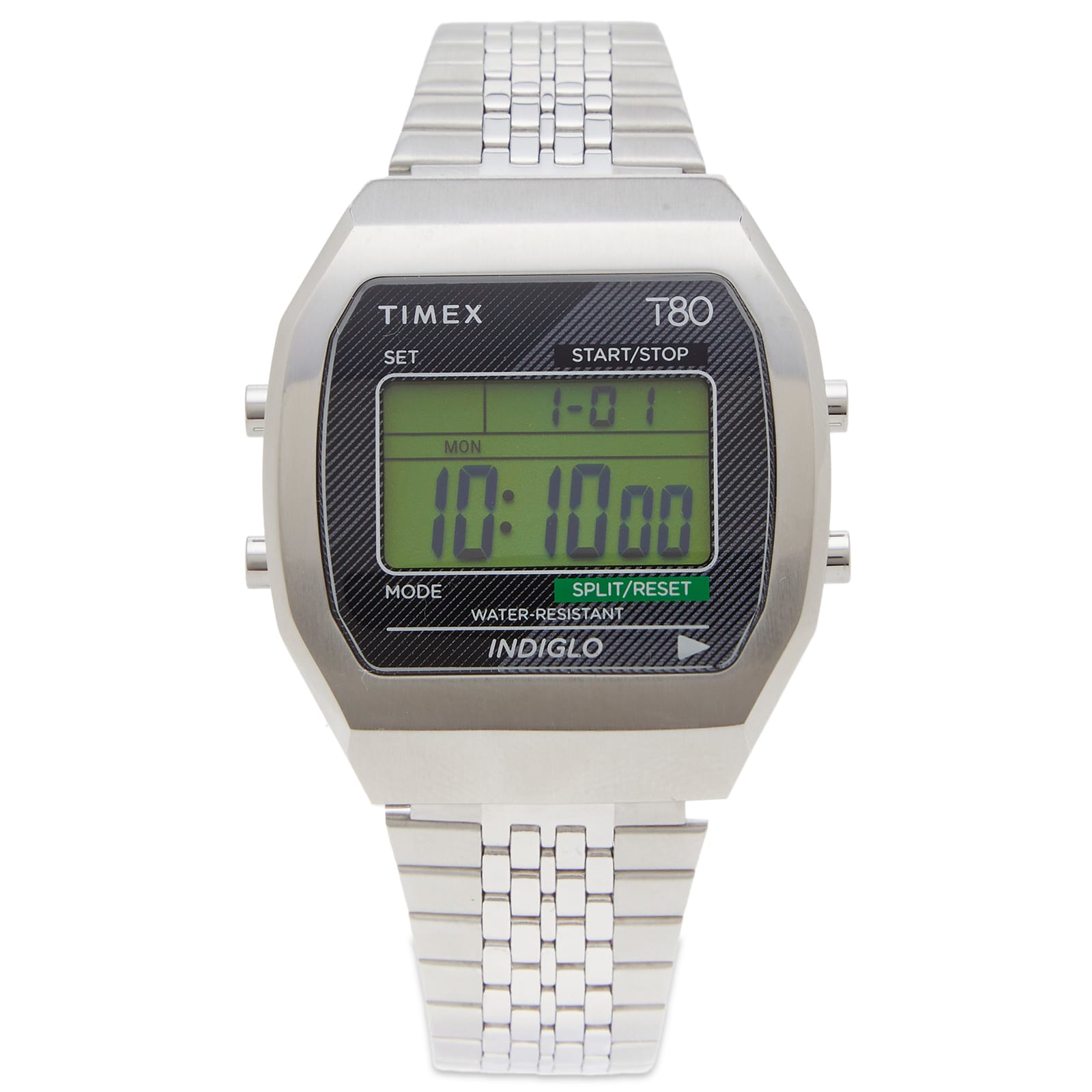 Timex T80 Digital 36mm Watch Silver | END. (GB)