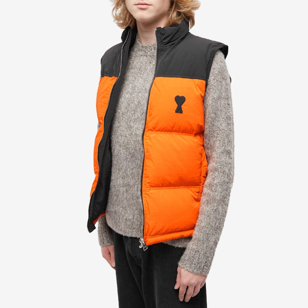 AMI Heart Logo Down Gillet Black & Orange | END. (IT)