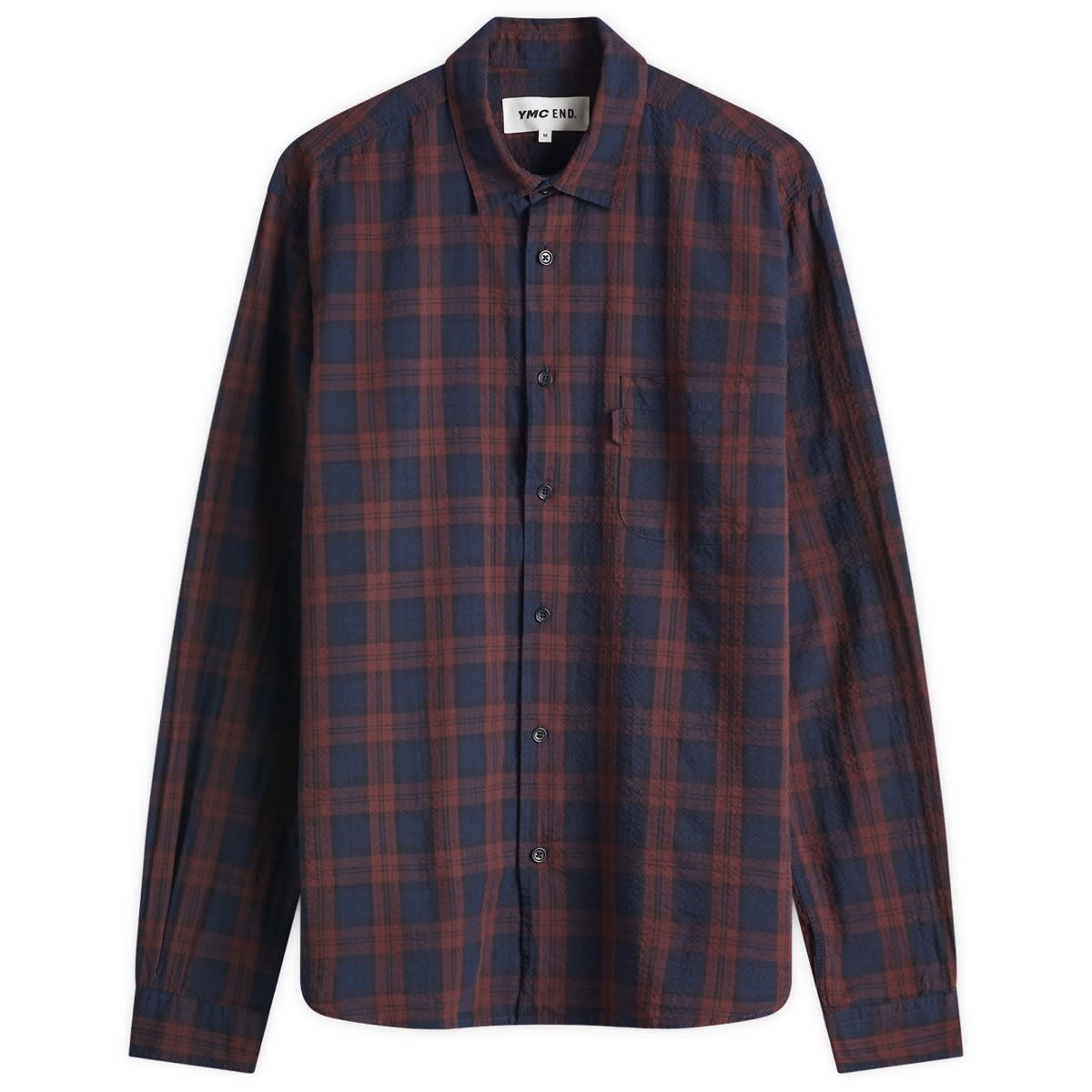 END. x YMC Curtis Shirt Shadow Plaid Plum & Black Plaid | END. (GB)