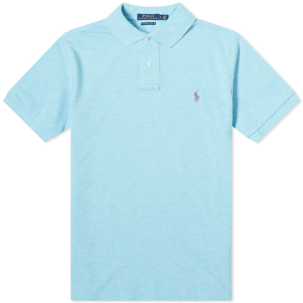 Polo Ralph Lauren Custom Slim Fit Polo In Blue | ModeSens