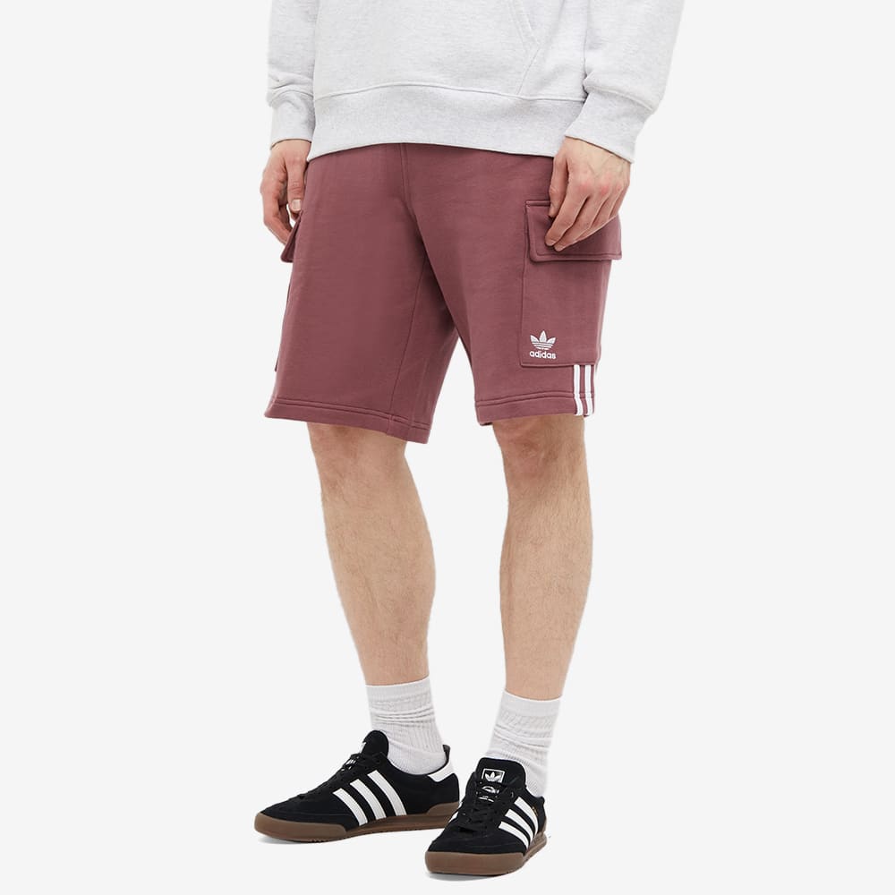 Adidas 3 Stripe Cargo Short Quiet Crimson | END. (KR)