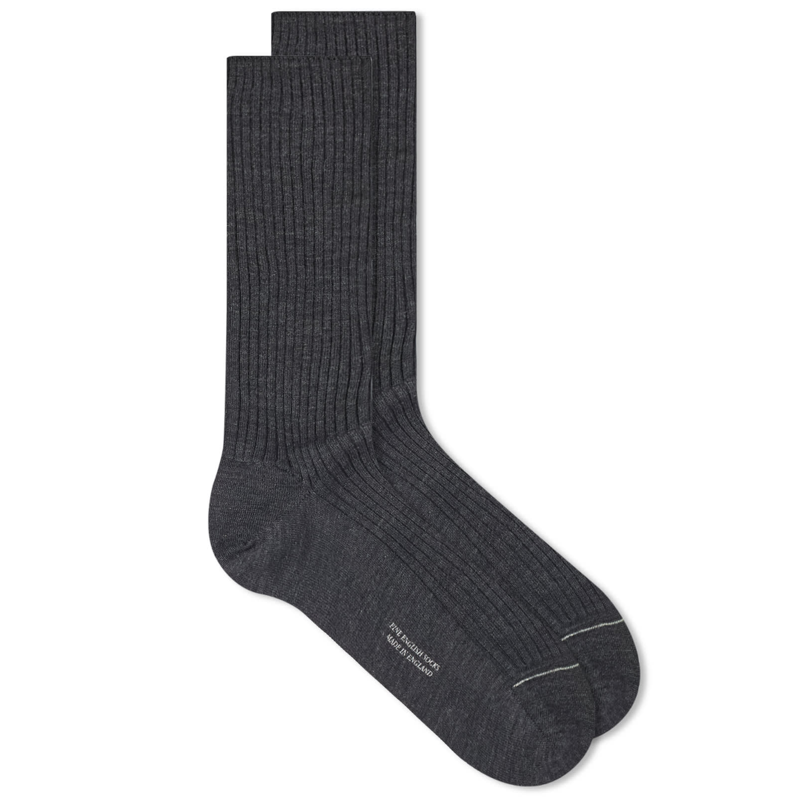 Margaret Howell Merino Rib Sock Charcoal | END. (US)
