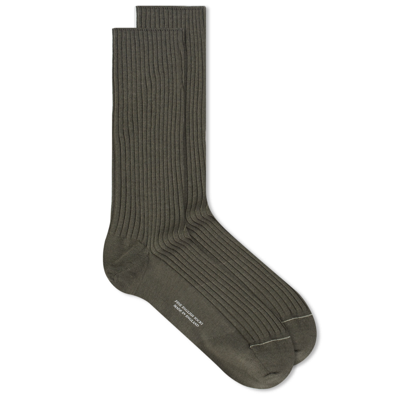 Margaret Howell Merino Rib Sock Dark Sage | END.