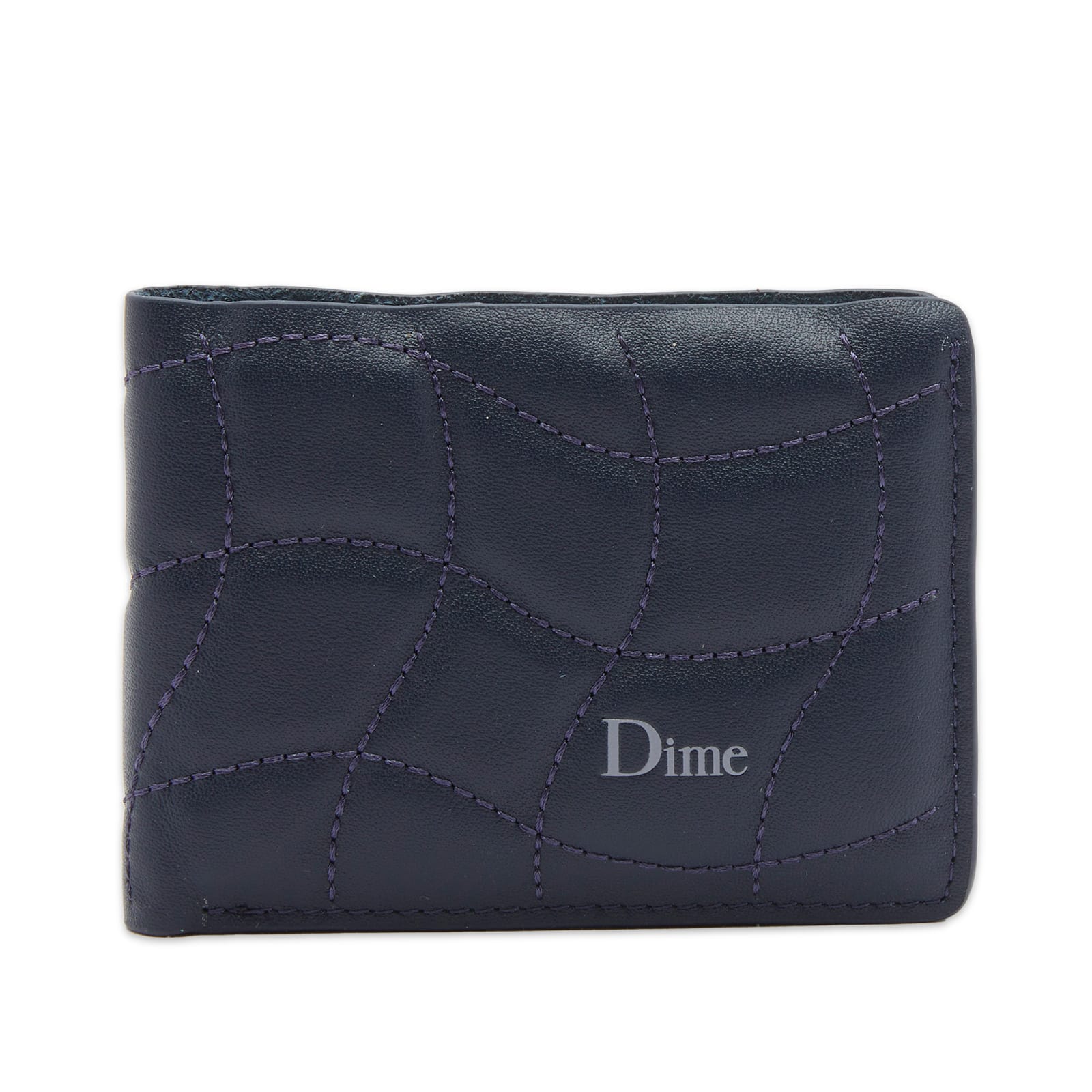 Dime Quilted Leather Bifold Wallet Dark Blue | END. (GB)
