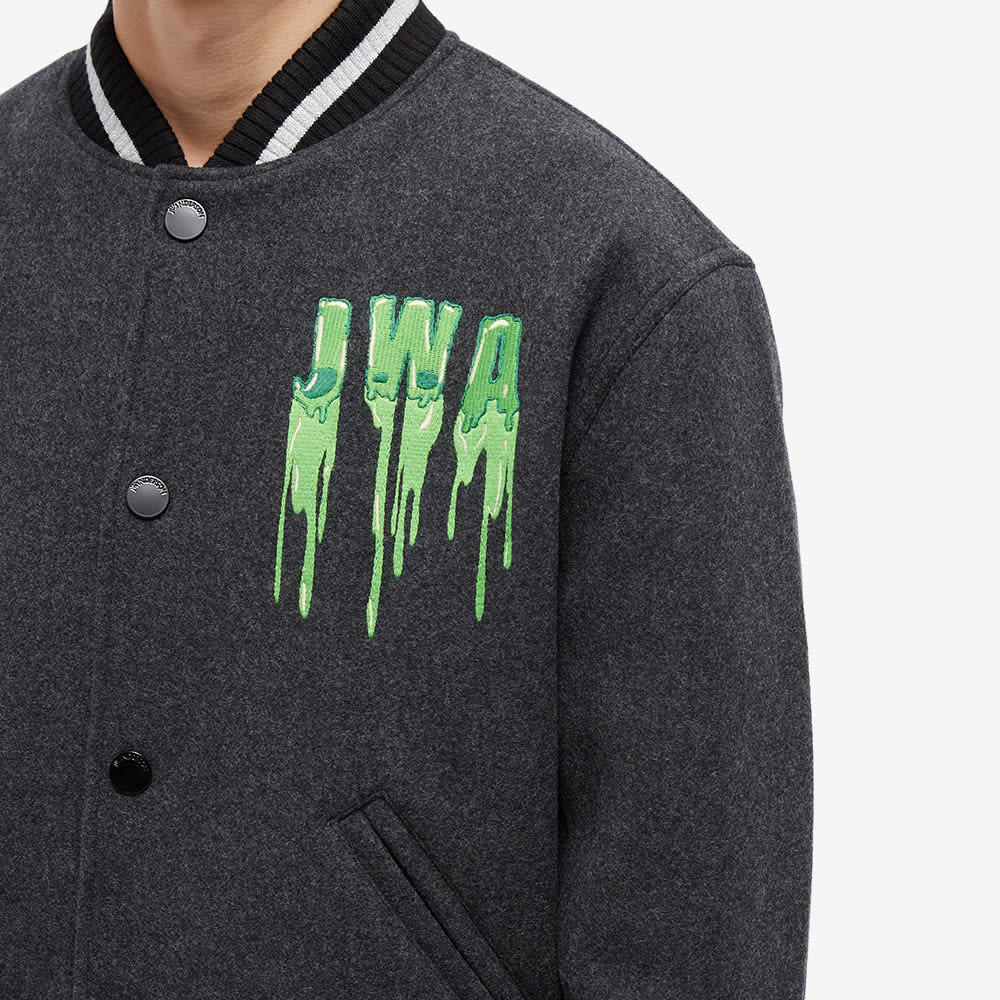 JW Anderson Embroidered JWA Varsity Jacket Grey Melange | END. (SG)