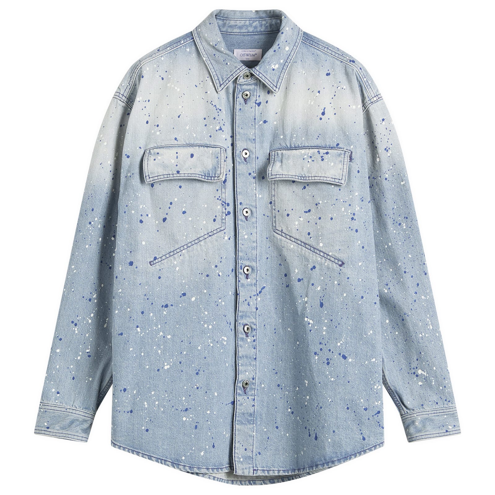 Off-White Paint Den Military Shirt Navy Blue | END. (US)