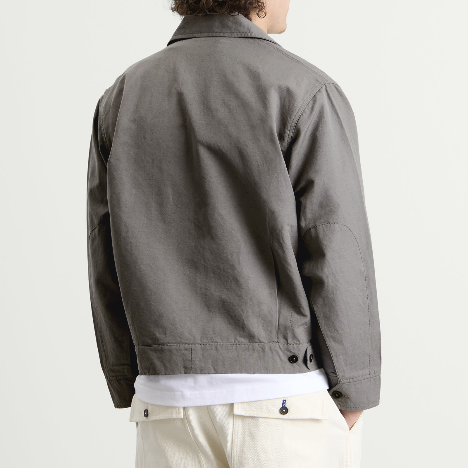 Universal Works Men's Linen Slub Weave S130 Jacket Mid Grey - Curated ...