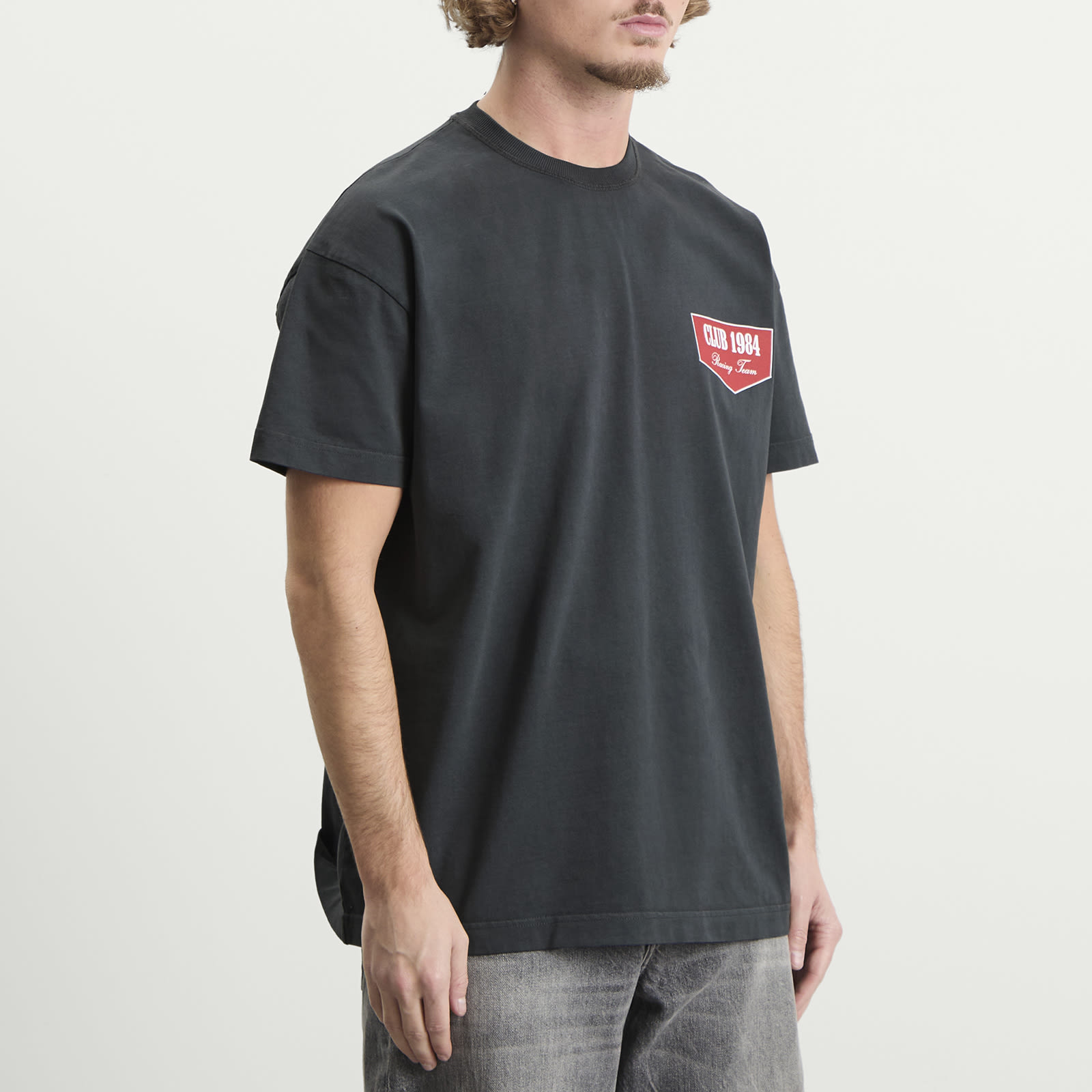 Club 1984 Men's Racing T-Shirt Washed Grey - Curated Menswear