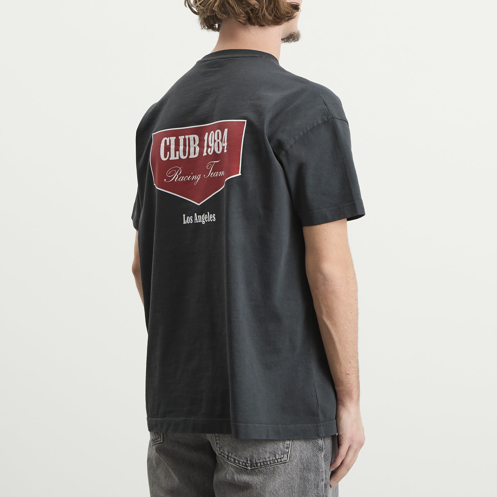 Club 1984 Men's Racing T-Shirt Washed Grey - Curated Menswear