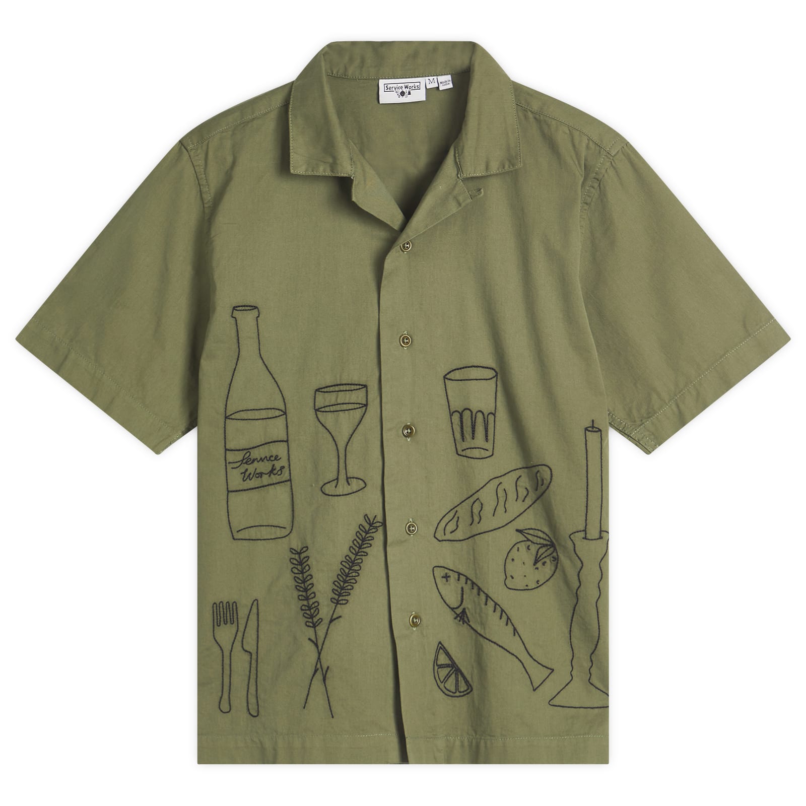 Service Works Picnic Embroidered Vacation Shirt Olive | END. (US)