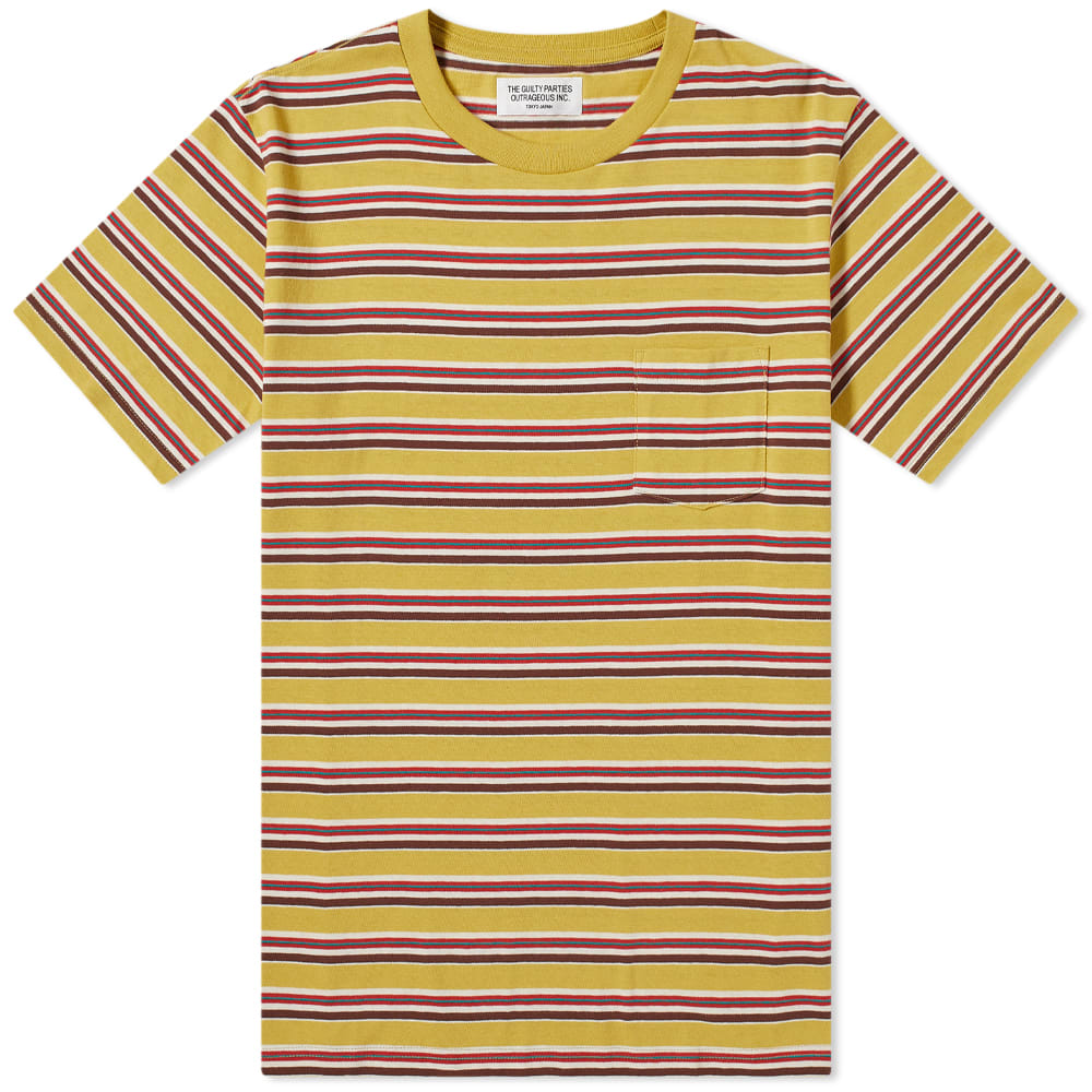Wacko Maria Stripe Tee Yellow | END. (US)
