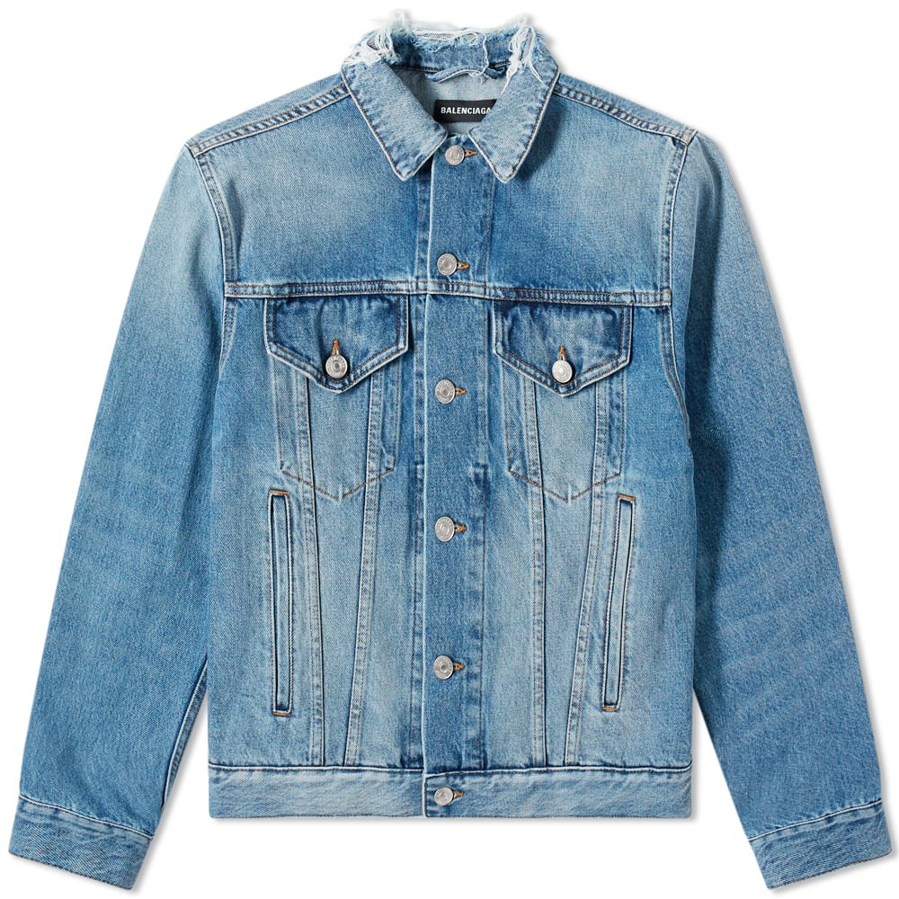 Balenciaga Organic BB Logo Denim Jacket Indigo & Green | END.