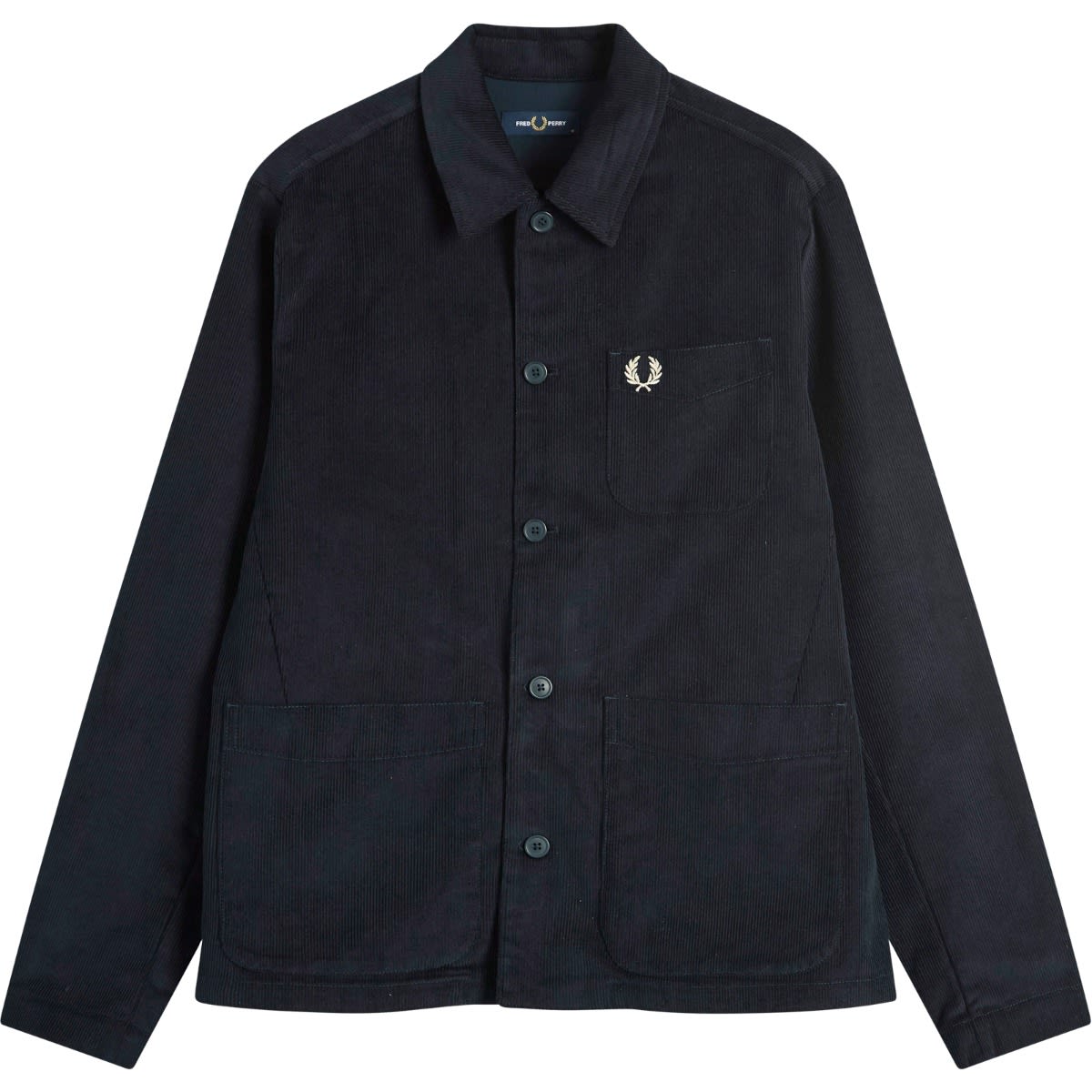Fred Perry Corduroy Pocket Detail Overshirt Navy | END. (US)