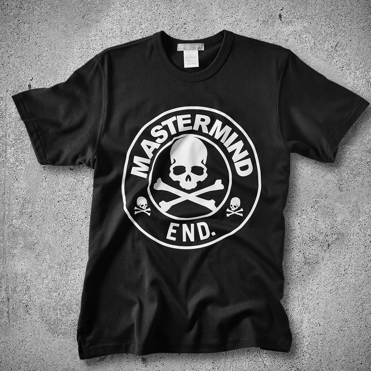 Mastermind Japan X END BE Skull Logo Tee Black END BE mastermind-japan-x-end-be-skull-logo-tee-black-end-be